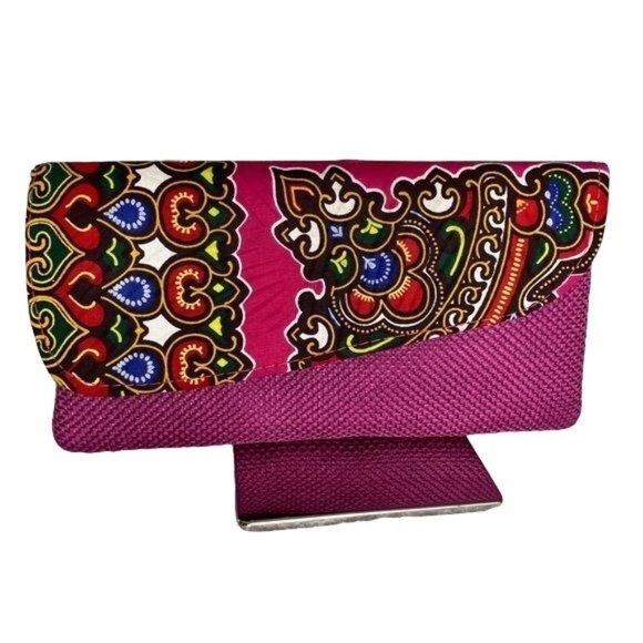 Bags | Mexican Latin Style Clutch Purple Black Paisley Color | Poshmark